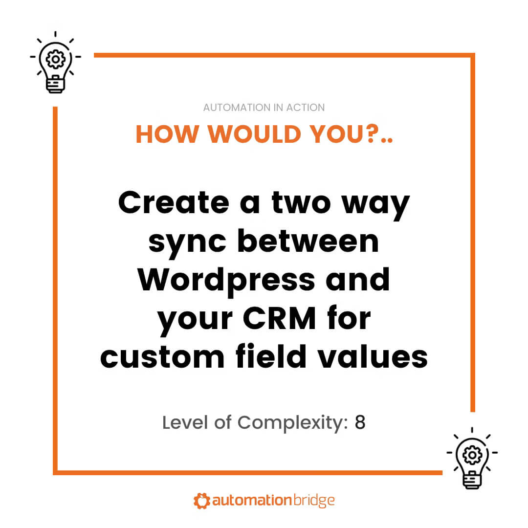 Creating A Two Way Sync Between Wordpress And Your Crm For Custom Field